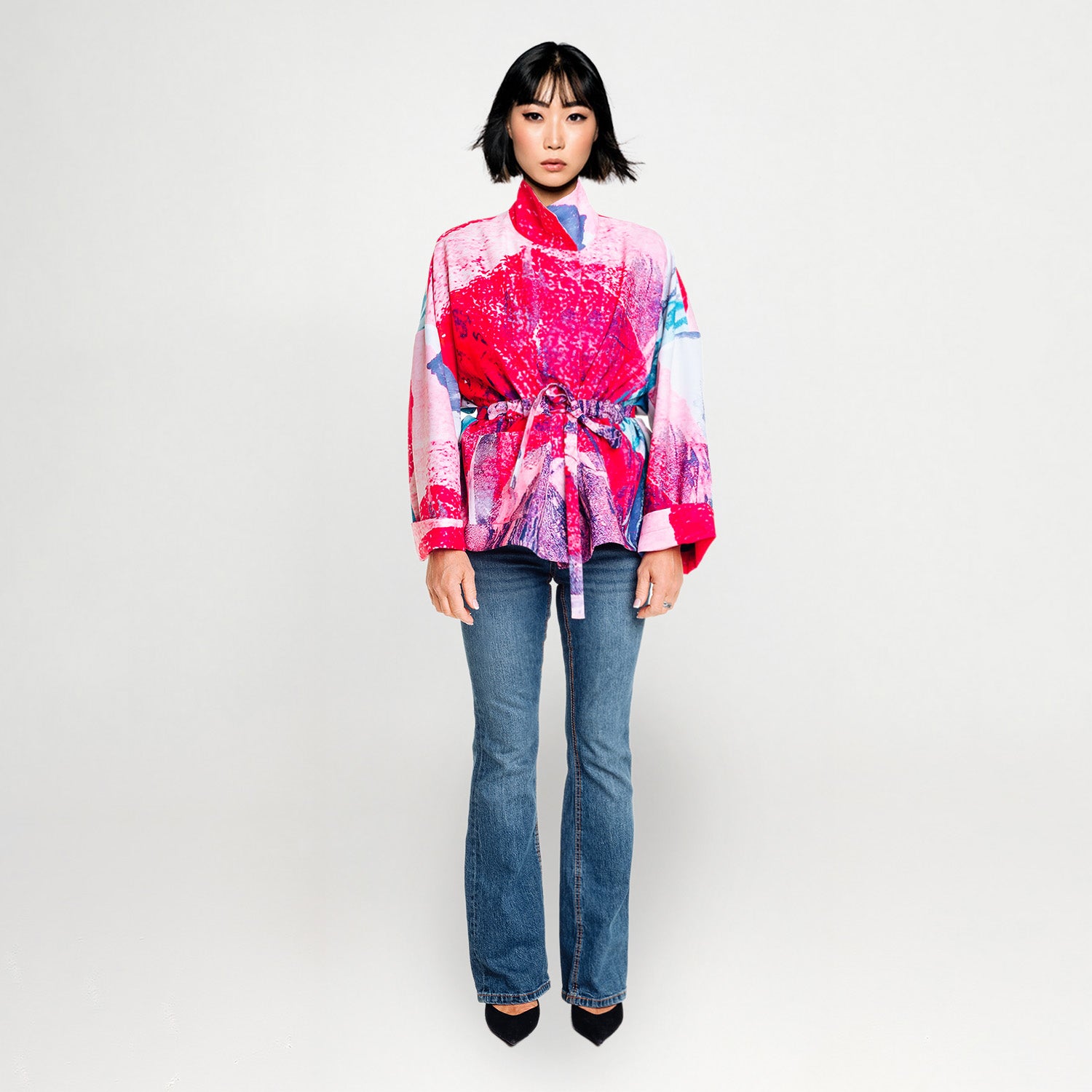 Square boxy Jacket print pink – Forslund Design Studio